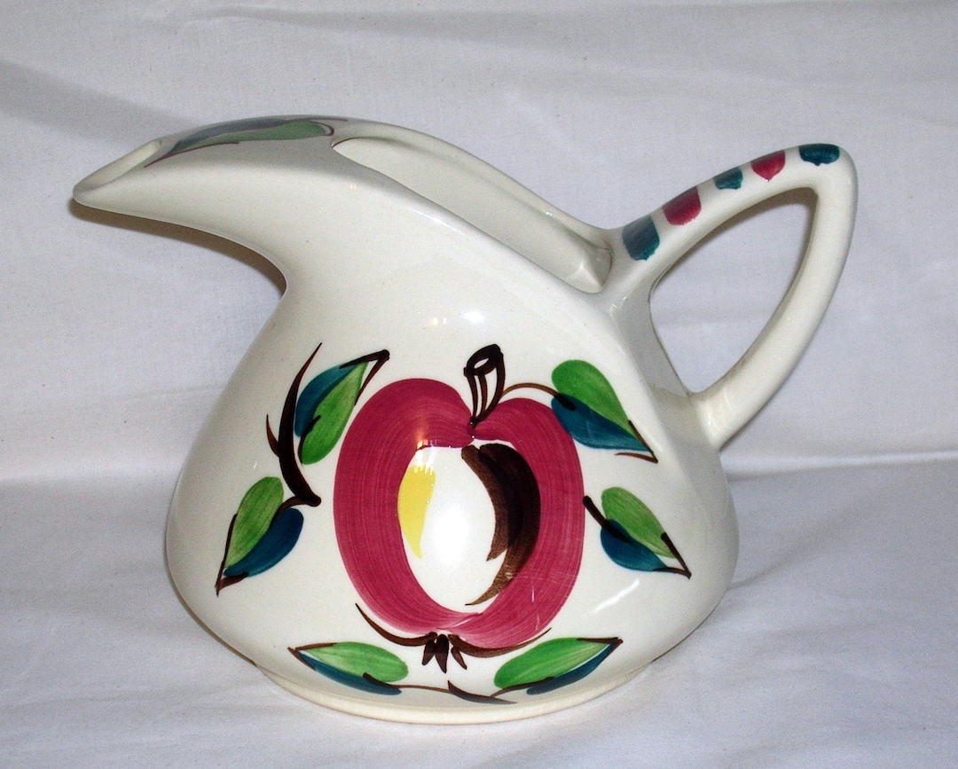 Vintage 1950 PURINTON POTTERY, Large 80 Oz. JUG, Open Apple Pattern ...