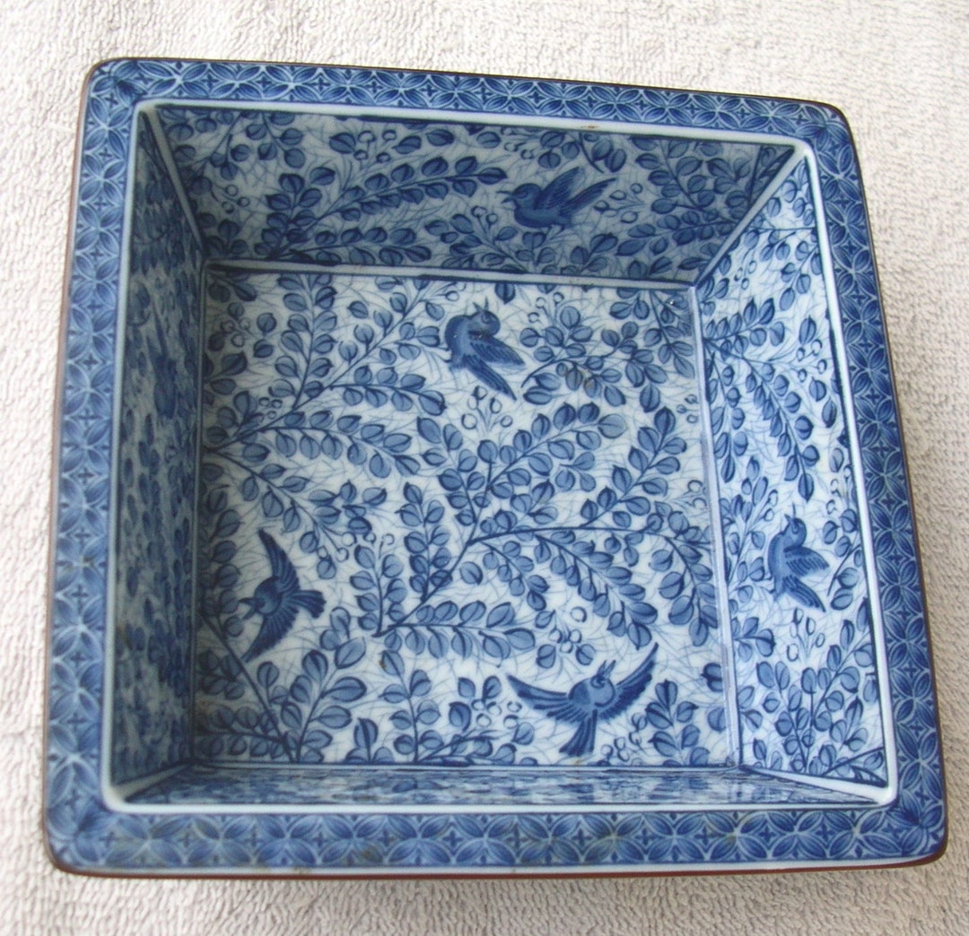 Chinese19th Century Blue & White, Blue Bird Bowl, Signed, Excellent - Etsy