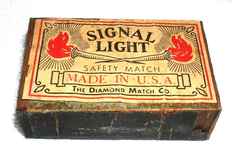 3 Vintage Wooden Safety Matches, Signal Light, Advertising, USA ...