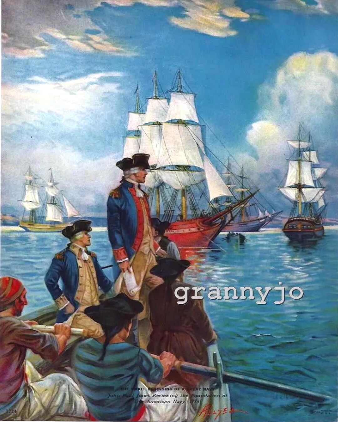 1930s Naval Lithograph, Charles Relyea Art, John Paul Jones Print - Etsy