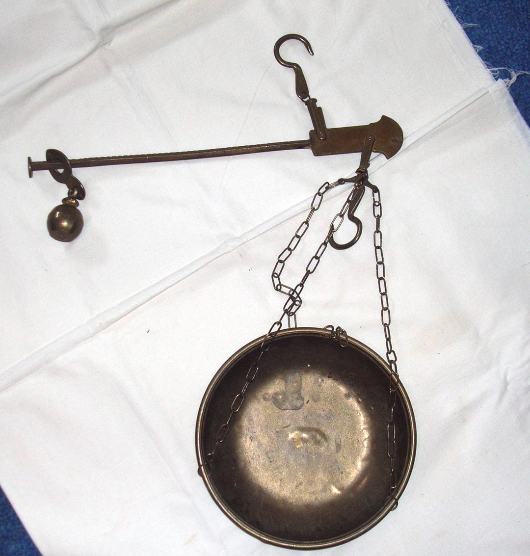 Antique Solid Brass Hanging Balance Scales, Marked F B - Etsy
