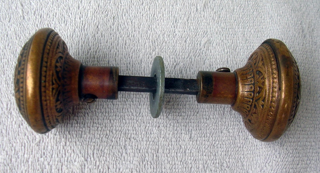 Antique Cast Bronze Floral Ornate Door Knob Set, Victorian Door Knob - Etsy