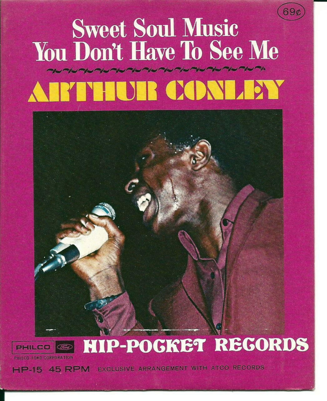 Vintage 1968 ARTHUR CONLEY Hip Pocket Record 4" SEALED Sweet Soul Music ...