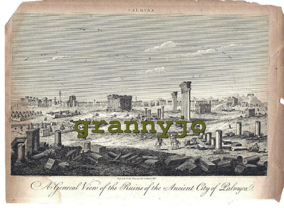1820 Copperplate Engraving of Ruins of Ancient City of PALMYRA by John ...