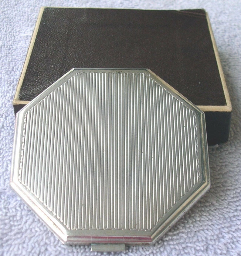 Vintage 1930's/40's European Silver Compact 94.9 Grams, Art Deco Style ...