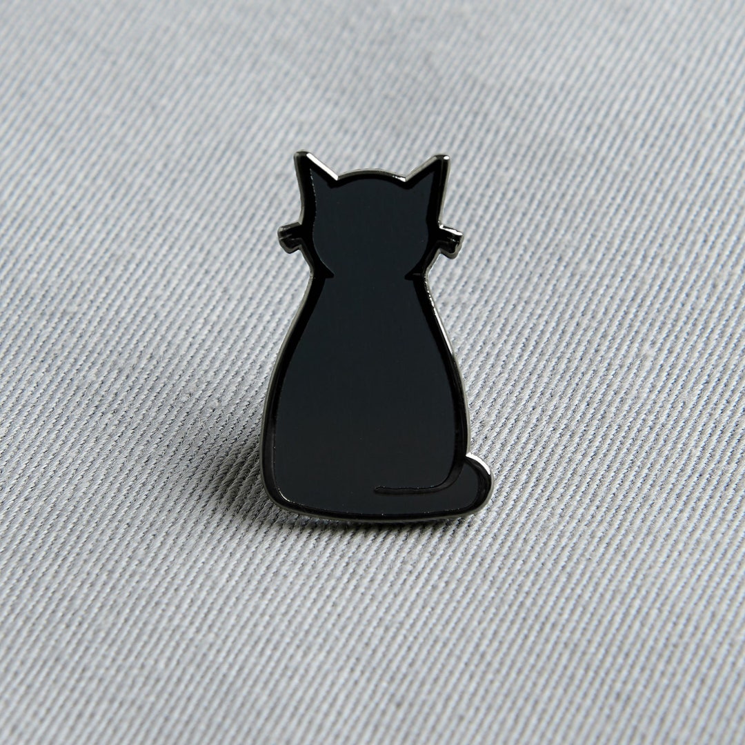 Sitting Cat Enamel Pin, Enamel Lapel Pin, Cat Lover Pin, Cat Pin Badge ...