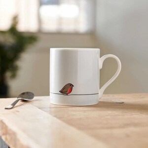 Robin Mug, Bird Gift, Fine Bone China Mug, Robin Gifts, Robin Red ...