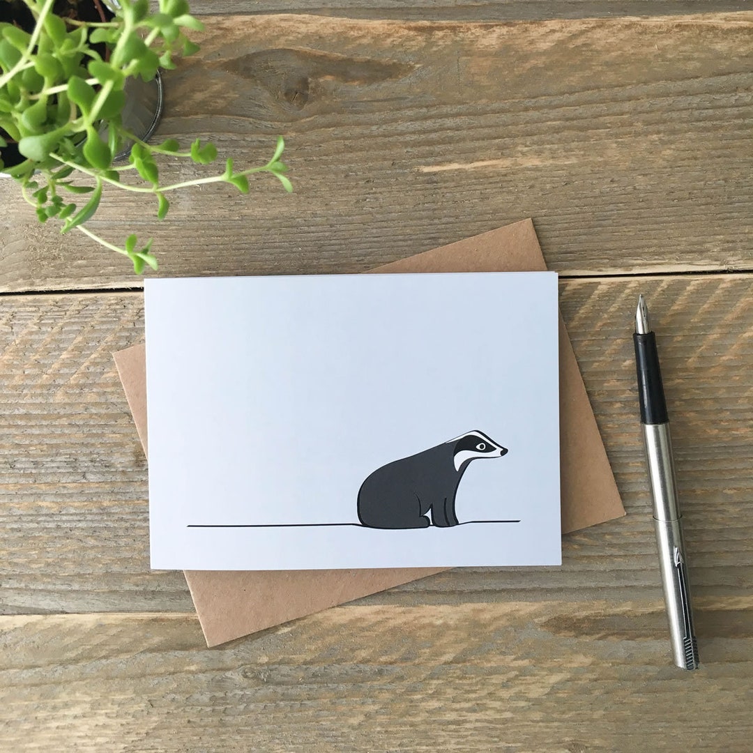 Badger Cards, Pack of Four, Badger Lover Cards, Blank Greeting Cards - Etsy
