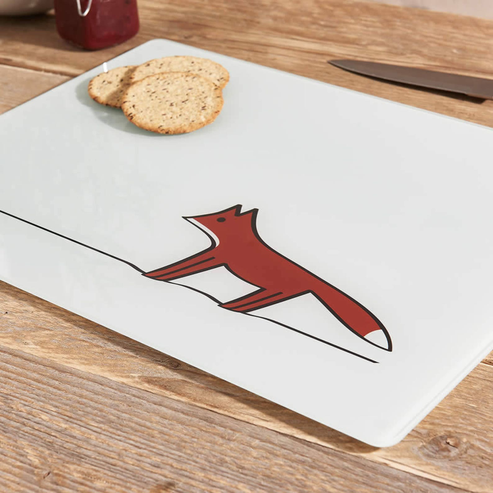 Fox Glass Worktop Saver Chopping Board Gift for Fox Lovers | Etsy
