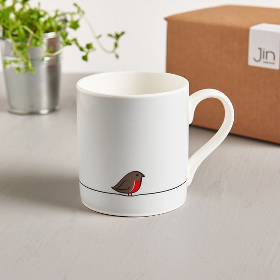 Robin Mug Bird Gift Fine Bone China Mug Robin Gifts Robin - Etsy