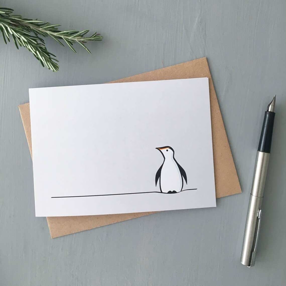 Penguin Greeting Cards Pack of Four Christmas Cards Thank | Etsy