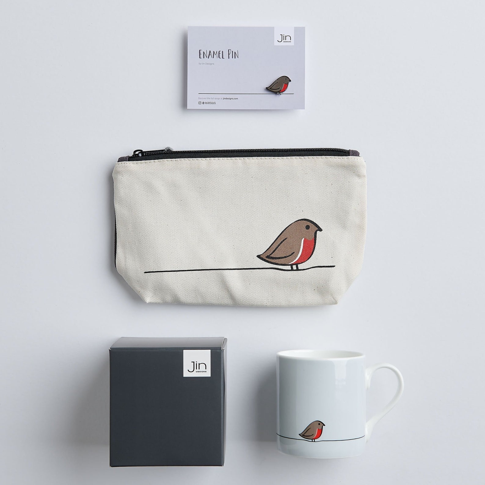 Robin Lover Gift Bundle Mug Enamel Pin and Zip Bag With Gift - Etsy