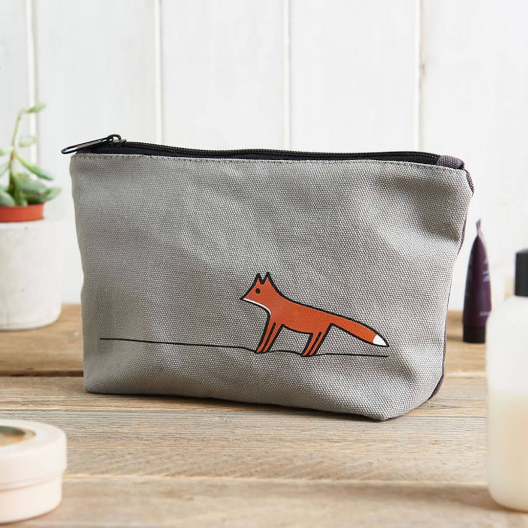 Fox Zip Bag, Makeup Bag, Small Travel Bag, Pencil Case, Bag for Face ...