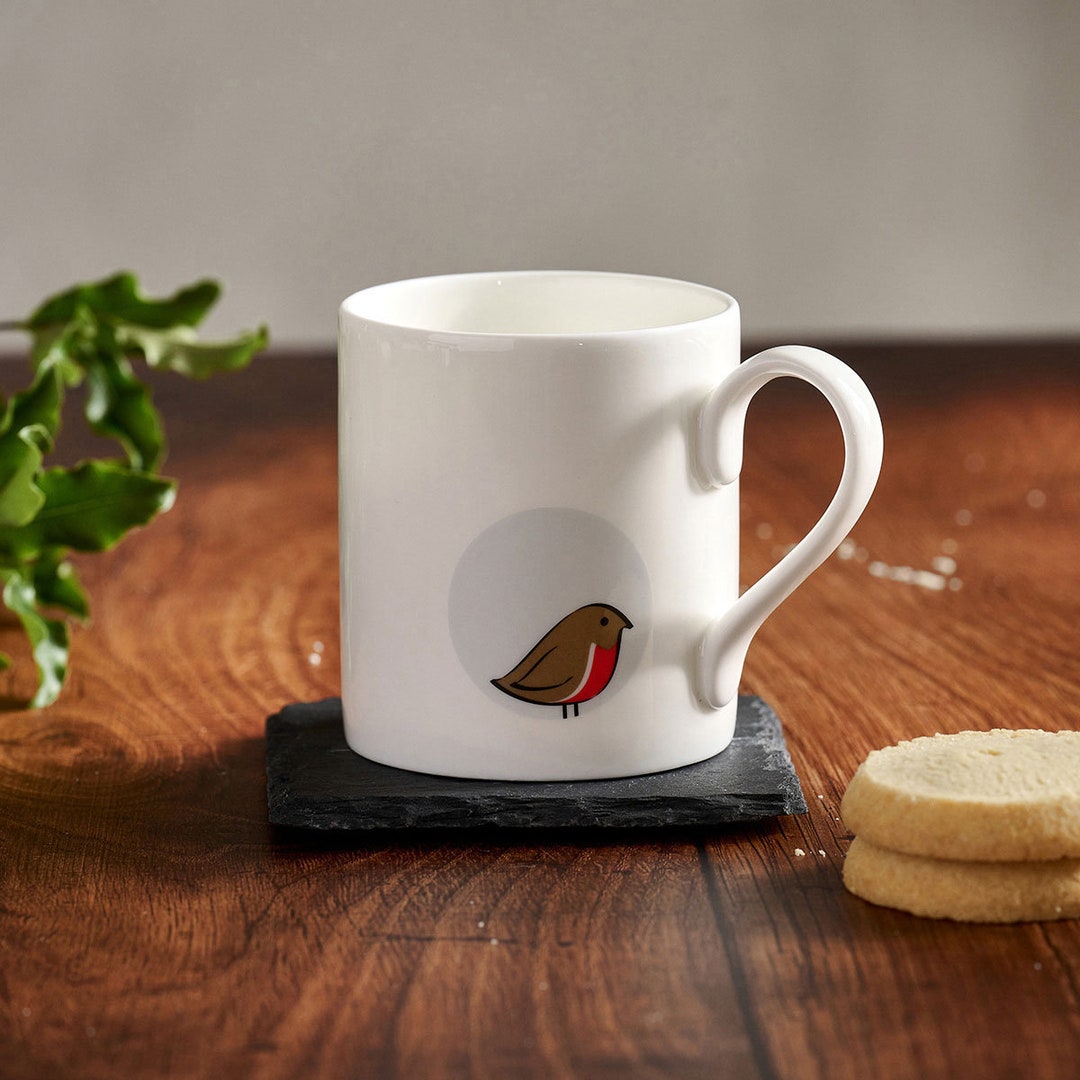 Robin Mug, Bird Gift, Fine Bone China Mug, Robin Gifts, Robin Red ...