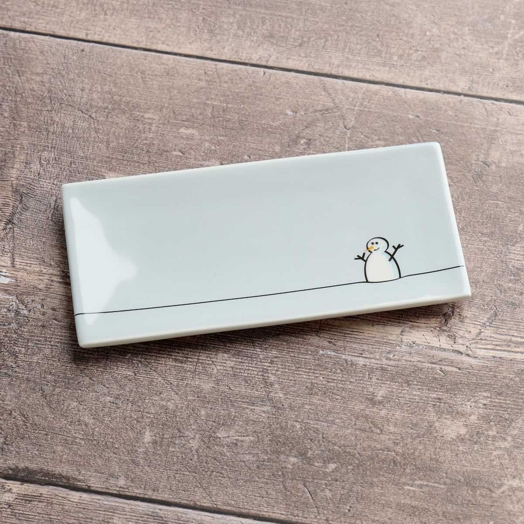 Snowman Mini Tray, Fine Bone China, Christmas Nibble Dish, Snowman ...