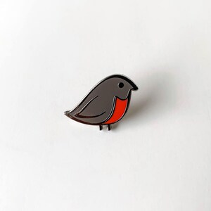 Robin Enamel Pin, Enamel Lapel Pin, Bird Pin Badge, Christmas Pin, Hard ...