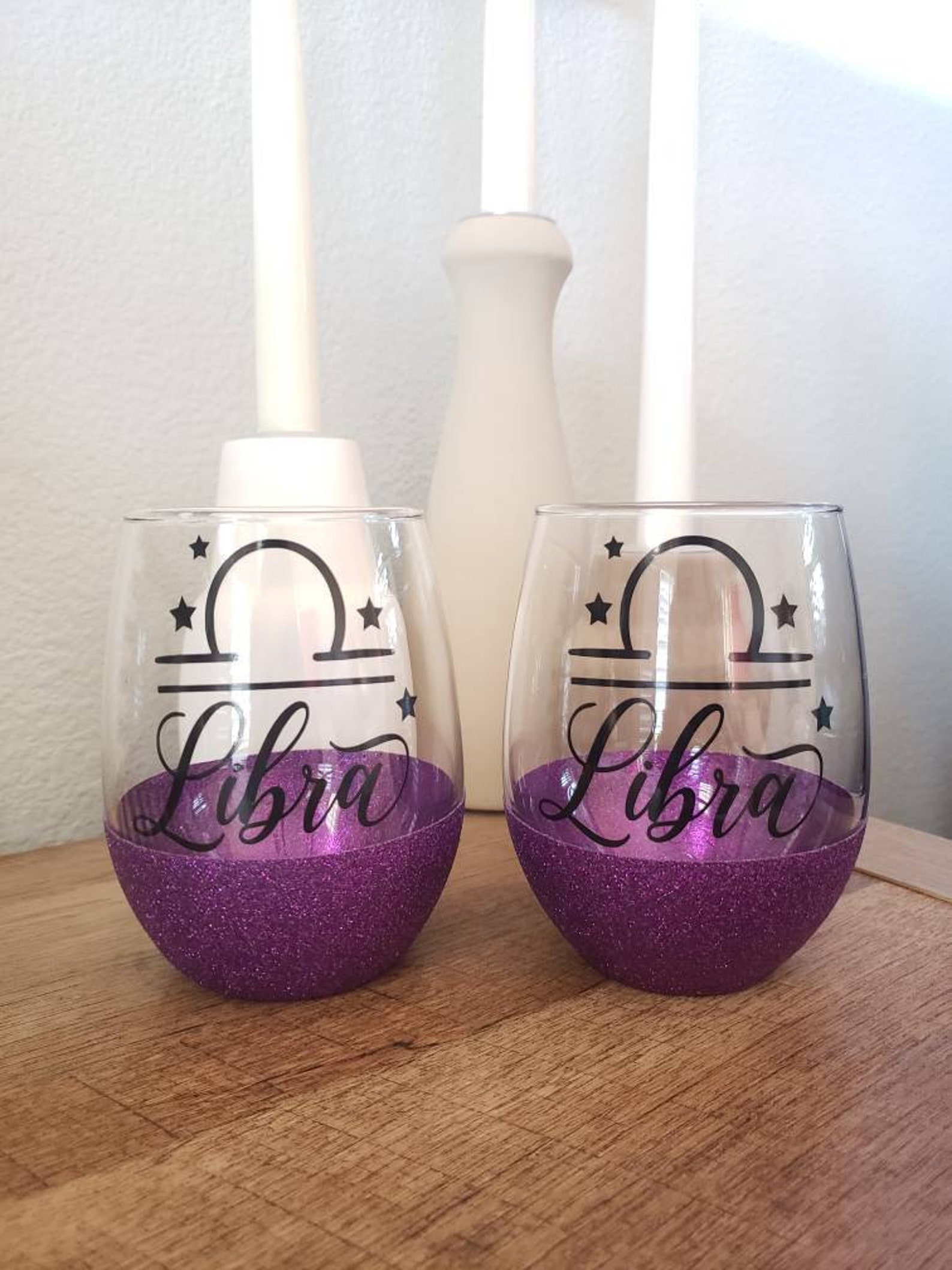 Zodiac Glitter Wine Glass Taurus Gift Taurus Girl Taurus Aries Gift ...