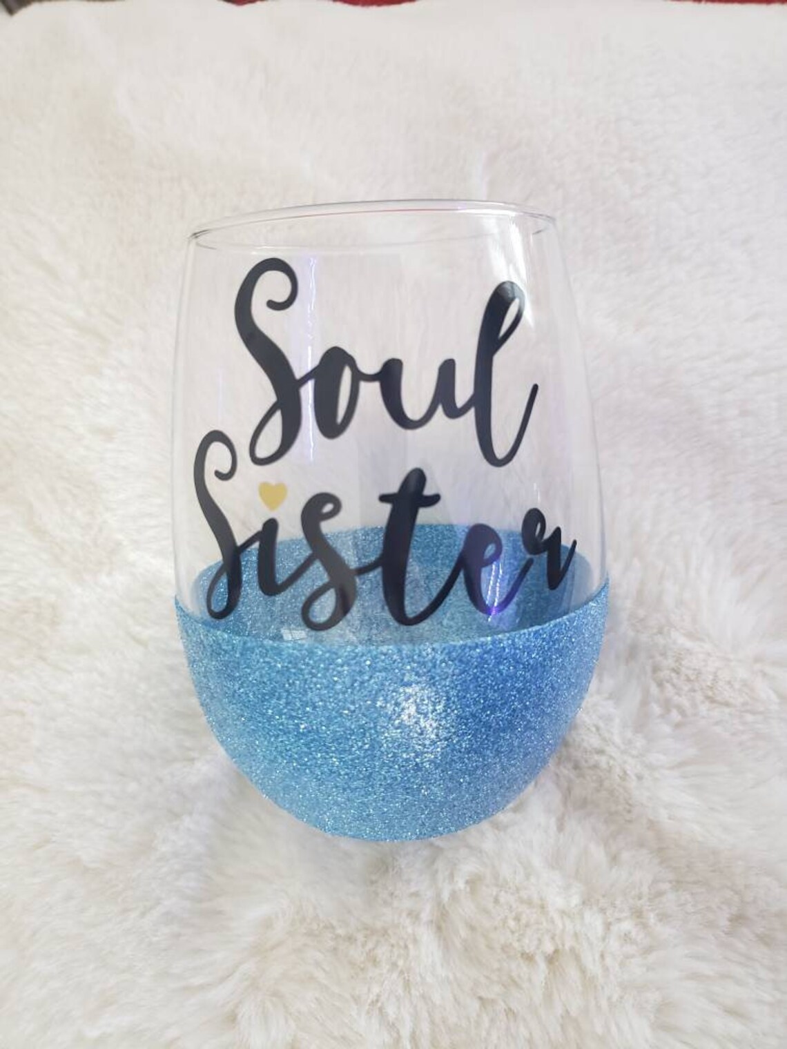 Soul Sister Glitter Wine Glass Custom Wine Glass Friend T Best Friend T Stemless Wine