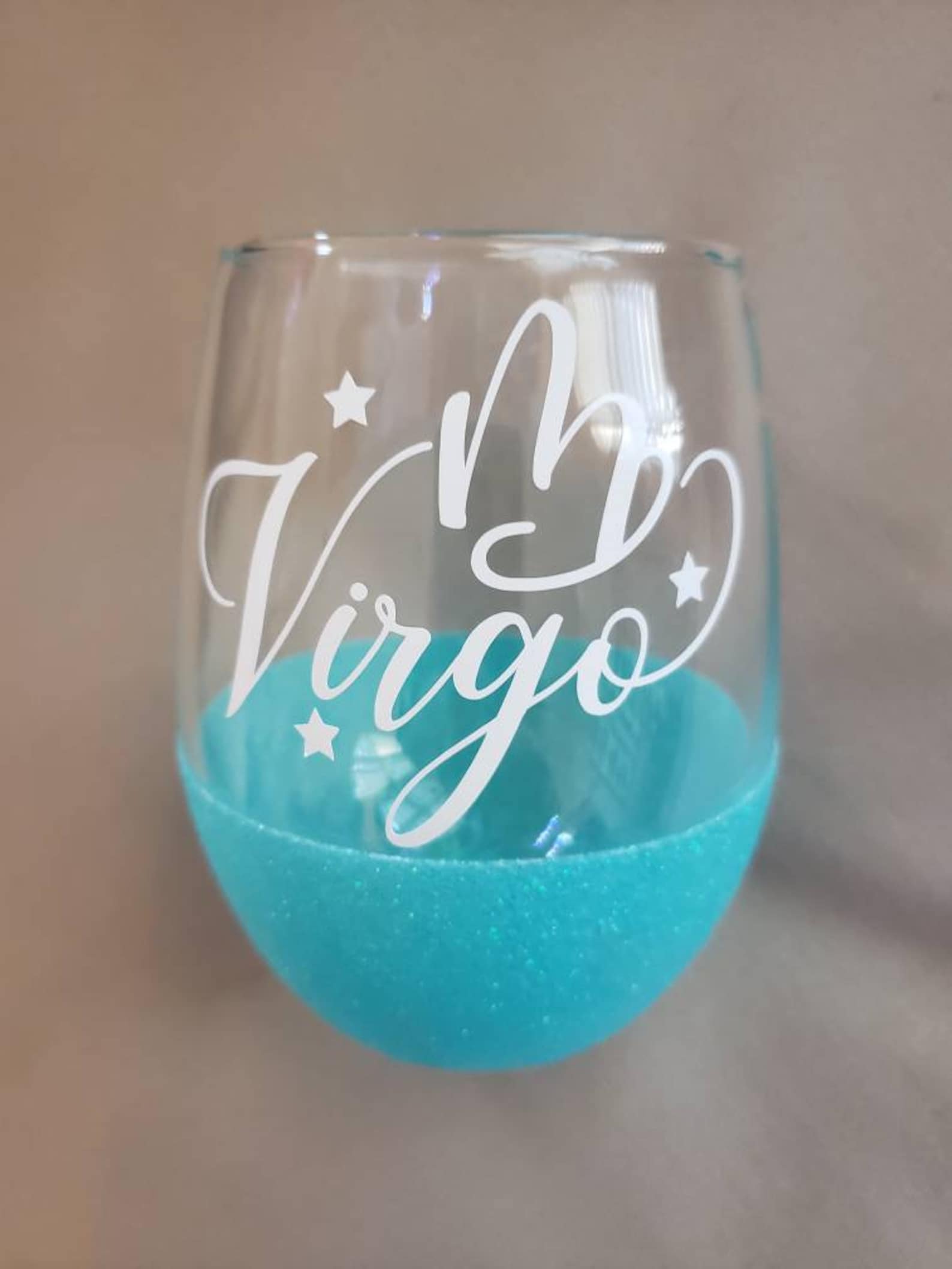 Zodiac Glitter Wine Glass; Taurus Gift; Taurus Girl; Taurus; Aries Gift ...