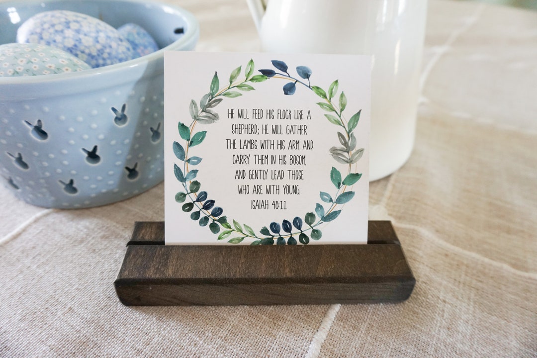 Bible Verse Cards With Wooden Stand - Etsy