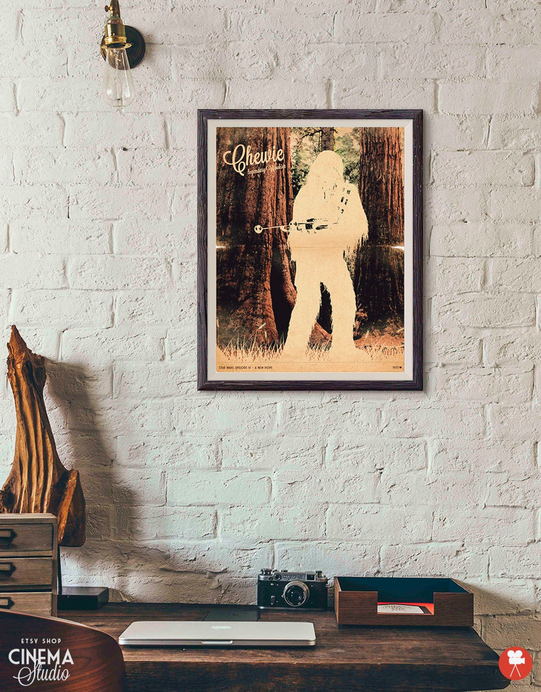 Star Wars Movie Poster / Print Chewie silhouette / A New Hope Movie ...
