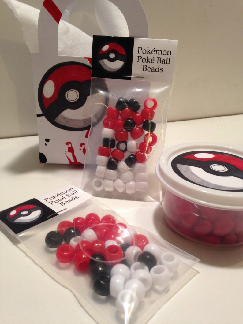 10 Pokemon Poke Ball Bead Kits Pokemon Party Favor With Free ...