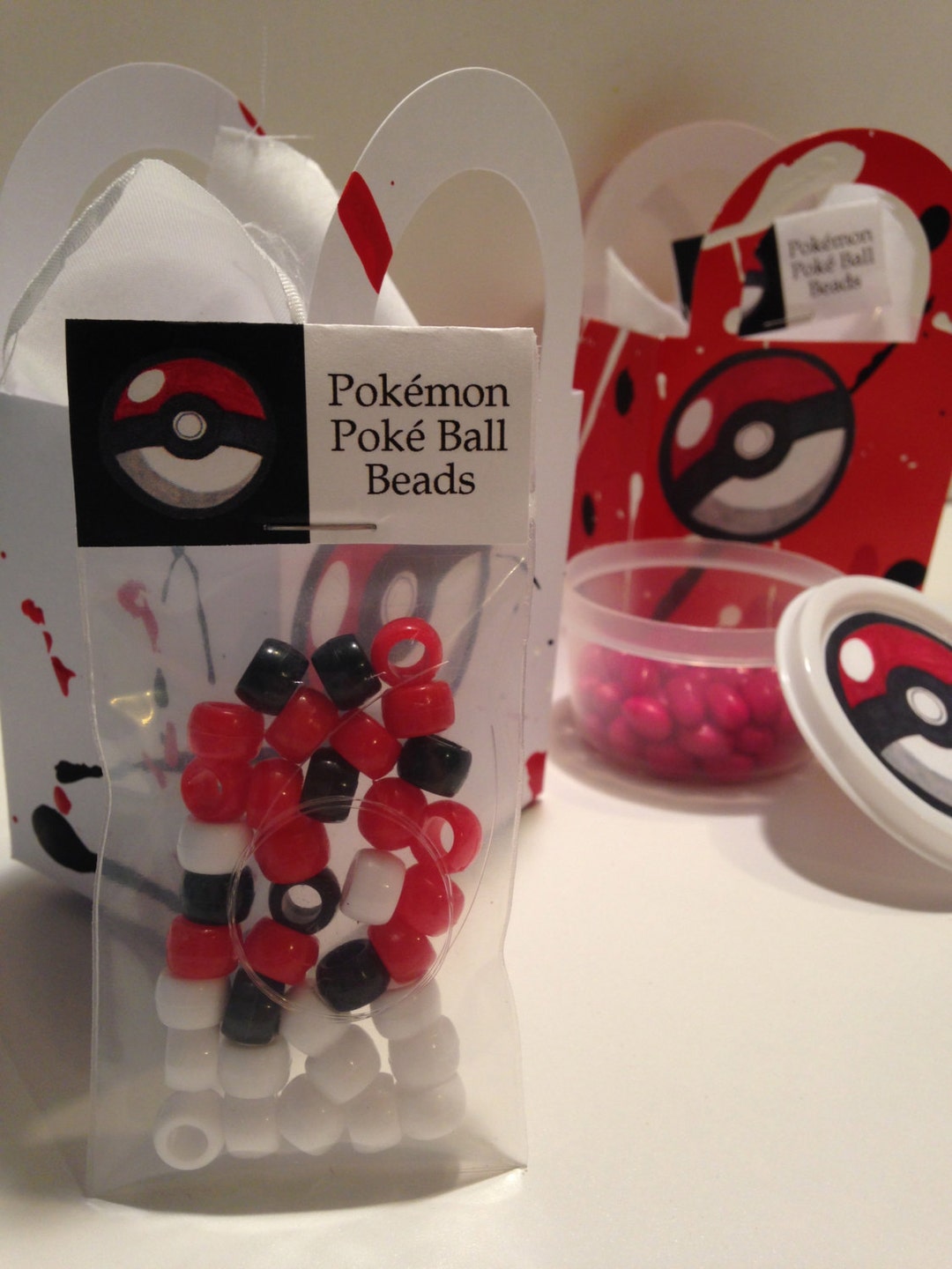 10 Pokemon Poke Ball Bead Kits Pokemon Party Favor With Free ...
