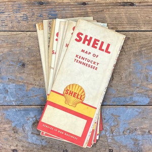 Vintage Shell Gasoline Travel Maps Set of Ten 1950s - Etsy