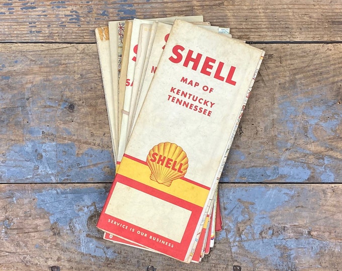 Vintage Shell Gasoline Travel Maps Set of Ten 1950s - Etsy