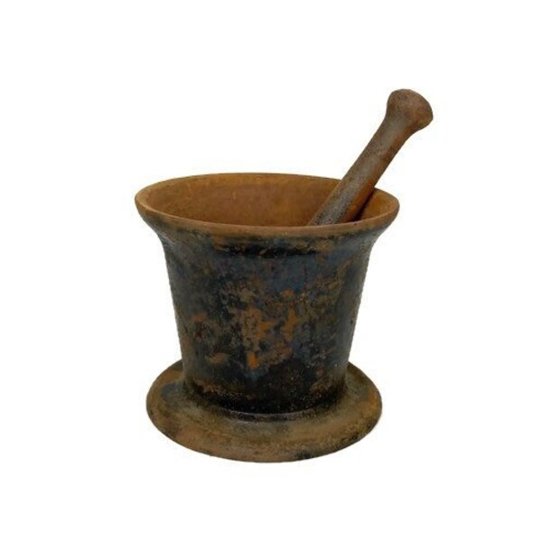 Cast Iron Mortar and Pestle - Etsy