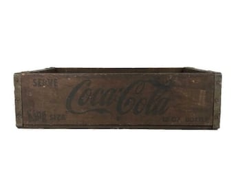 Vintage Coca Cola Wood Advertising Crate Rustic Shallow Wood Coke ...