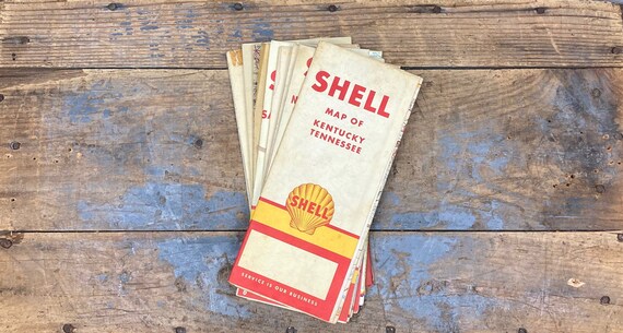 Vintage Shell Gasoline Travel Maps Set of Ten 1950s - Etsy