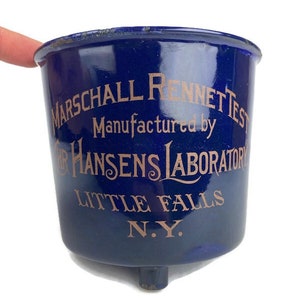 Antique 1900s Blue Porcelain Lab Cup Marschall Rennet Test Mfg Charles ...