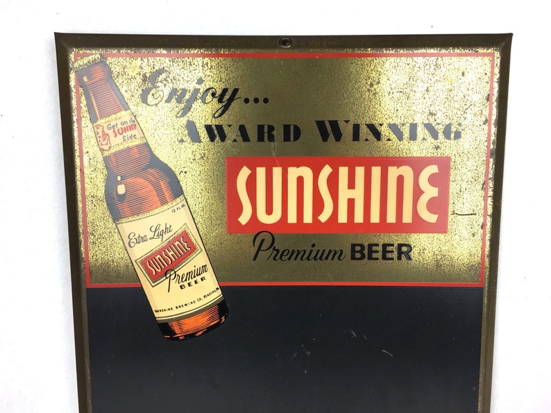 Antique Beer Sign Menu Board Sunshine Beer - Etsy