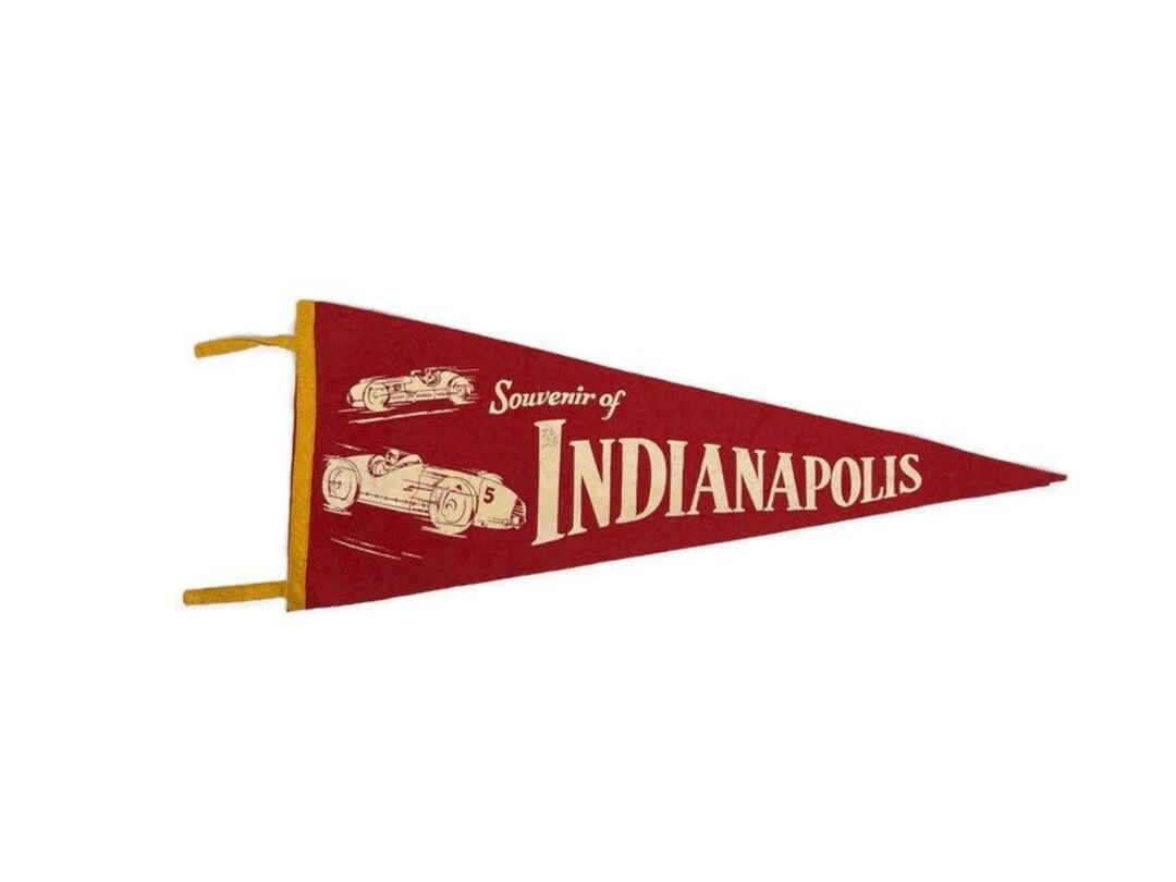Vintage Souvenir of Indianapolis Racing Speedway Pennant Original Rare ...