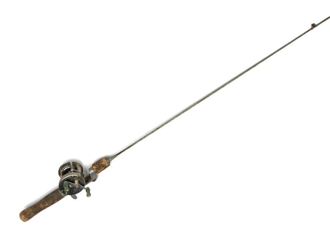 Antique Fishing Rod True Temper Steel Fishing Pole Vintage Rod and Reel ...