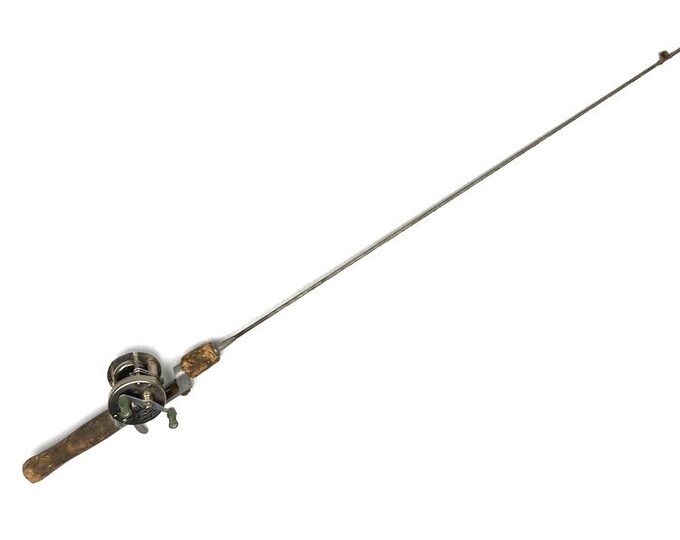 Antique Fishing Rod True Temper Steel Fishing Pole Vintage Rod and Reel ...