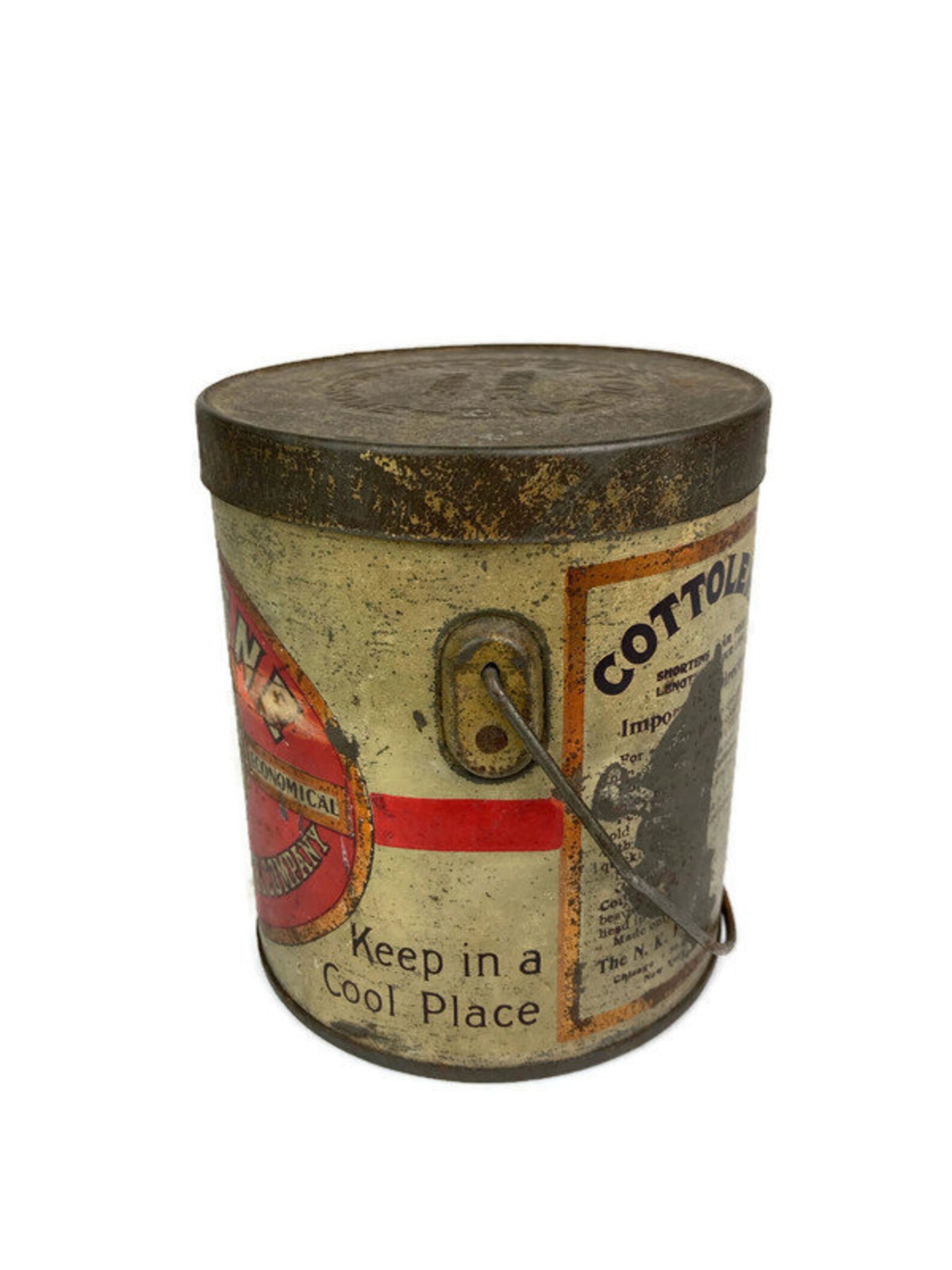 Antique Cottolene Lard Pail Tin 1905 the NK Fairbanks Company ...