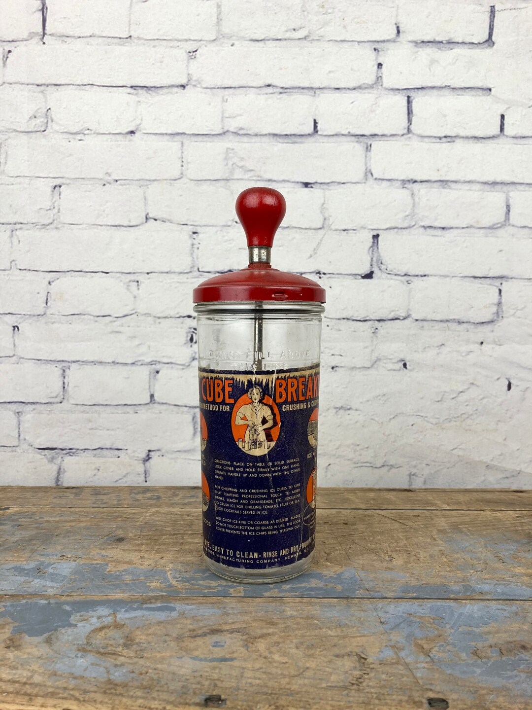 Vintage 1950s Ice Cube Breaker Glass Ice Chopper Mid Century - Etsy