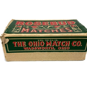 Vintage Rosebud Matches 1930s Ohio Match Company Matches Box - Etsy
