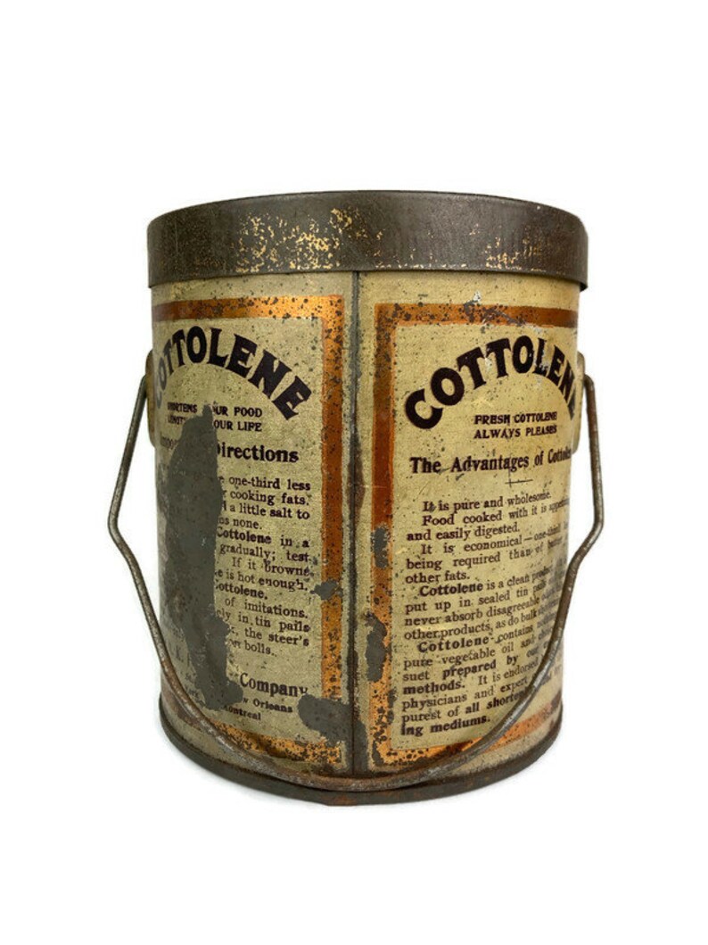 Antique Cottolene Lard Pail Tin 1905 the NK Fairbanks Company ...