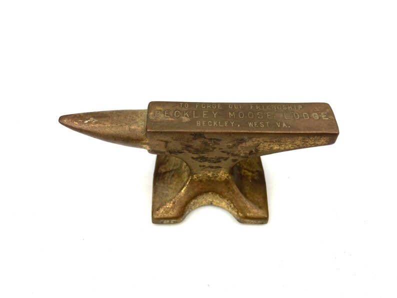 Antique Beckley Moose Lodge Mini Brass Anvil Beckley West - Etsy