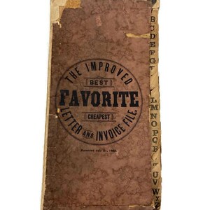 Antique 1880s Imported Letter and Invoice File Expanding File Organizer ...