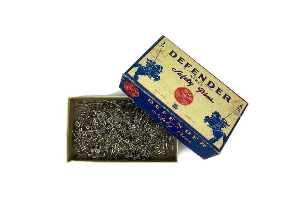 Vintage Defender Safety Pins With Box 1950s No.2 Steel Safety Pins - Etsy
