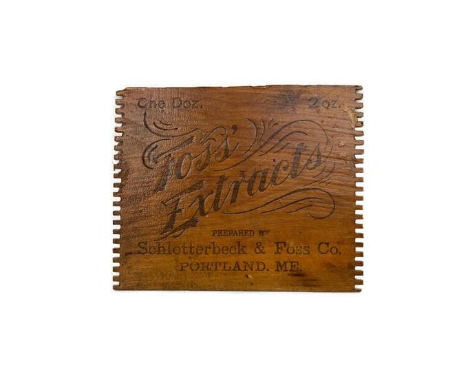 Antique Wood Foss Extracts Sign Crate Panel Schlotterbeck & Foss ...