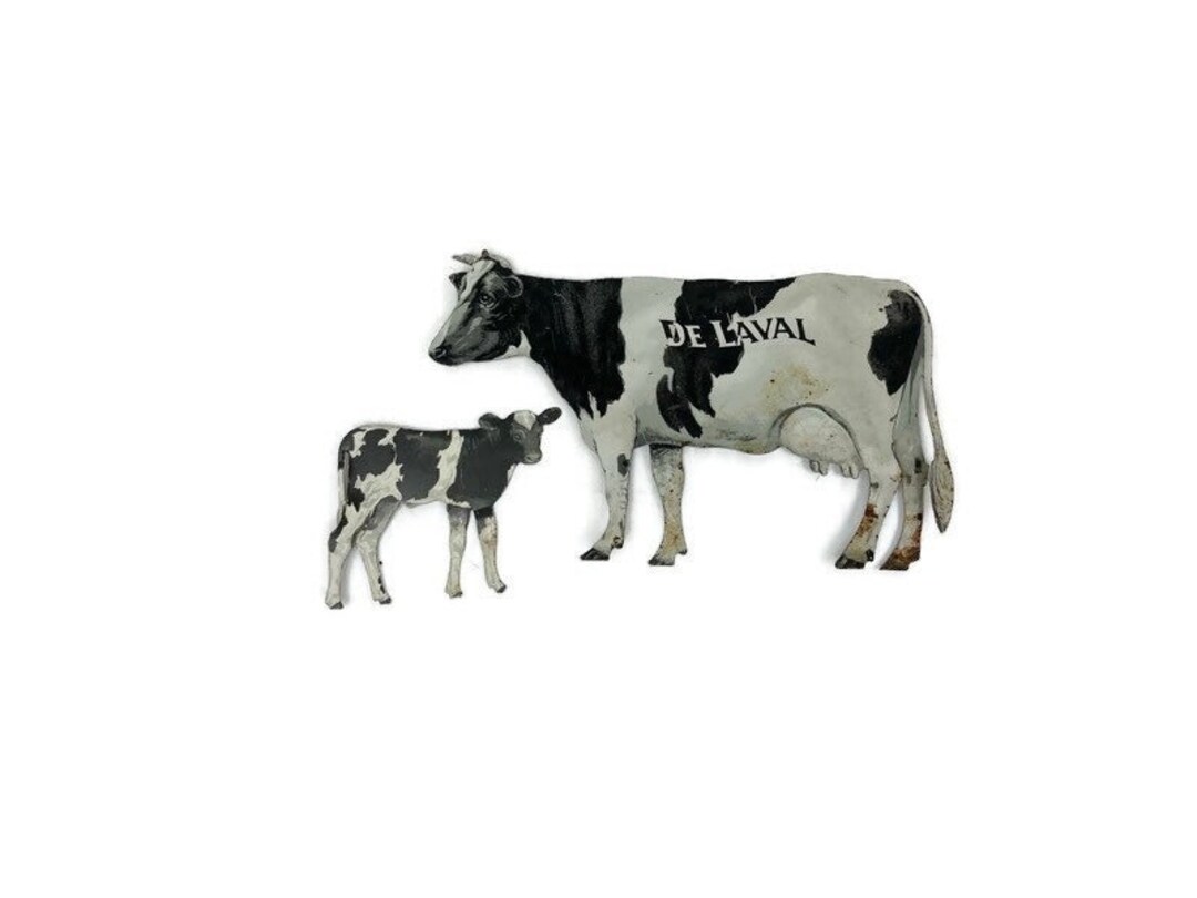 Antique De Laval Advertising Cows 1920s Die Cut Dairy Cow and Calf ...