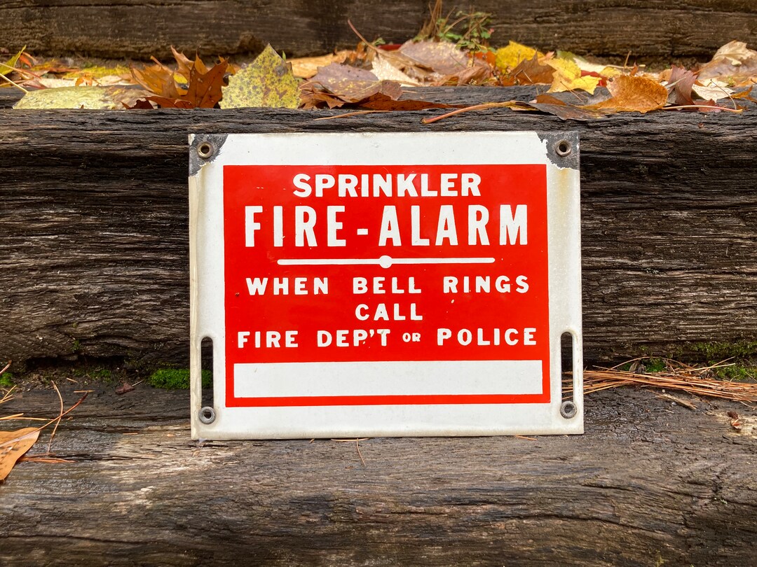 Antique Sprinkler Fire Alarm Porcelain Sign 1930s - Etsy