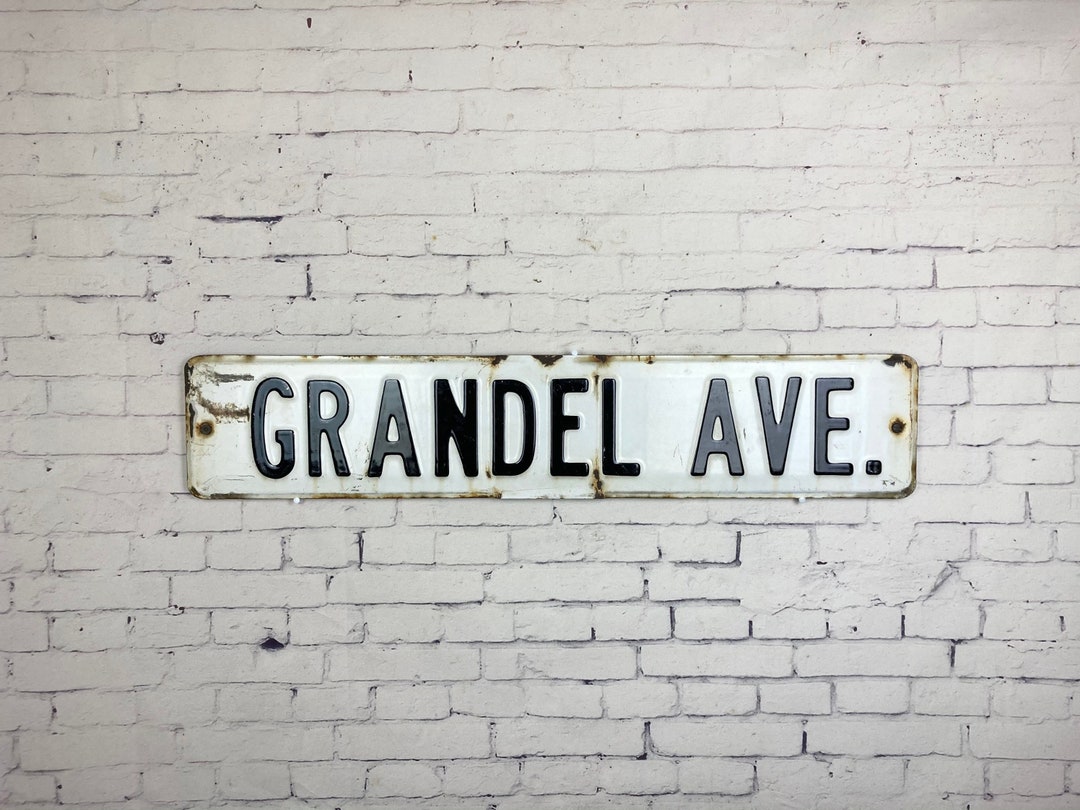 Porcelain Grandel Avenue Street Sign 1930s Double Sided - Etsy