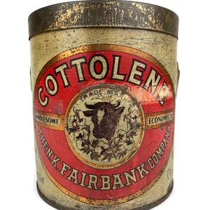 Antique Cottolene Lard Pail Tin 1905 the NK Fairbanks Company ...