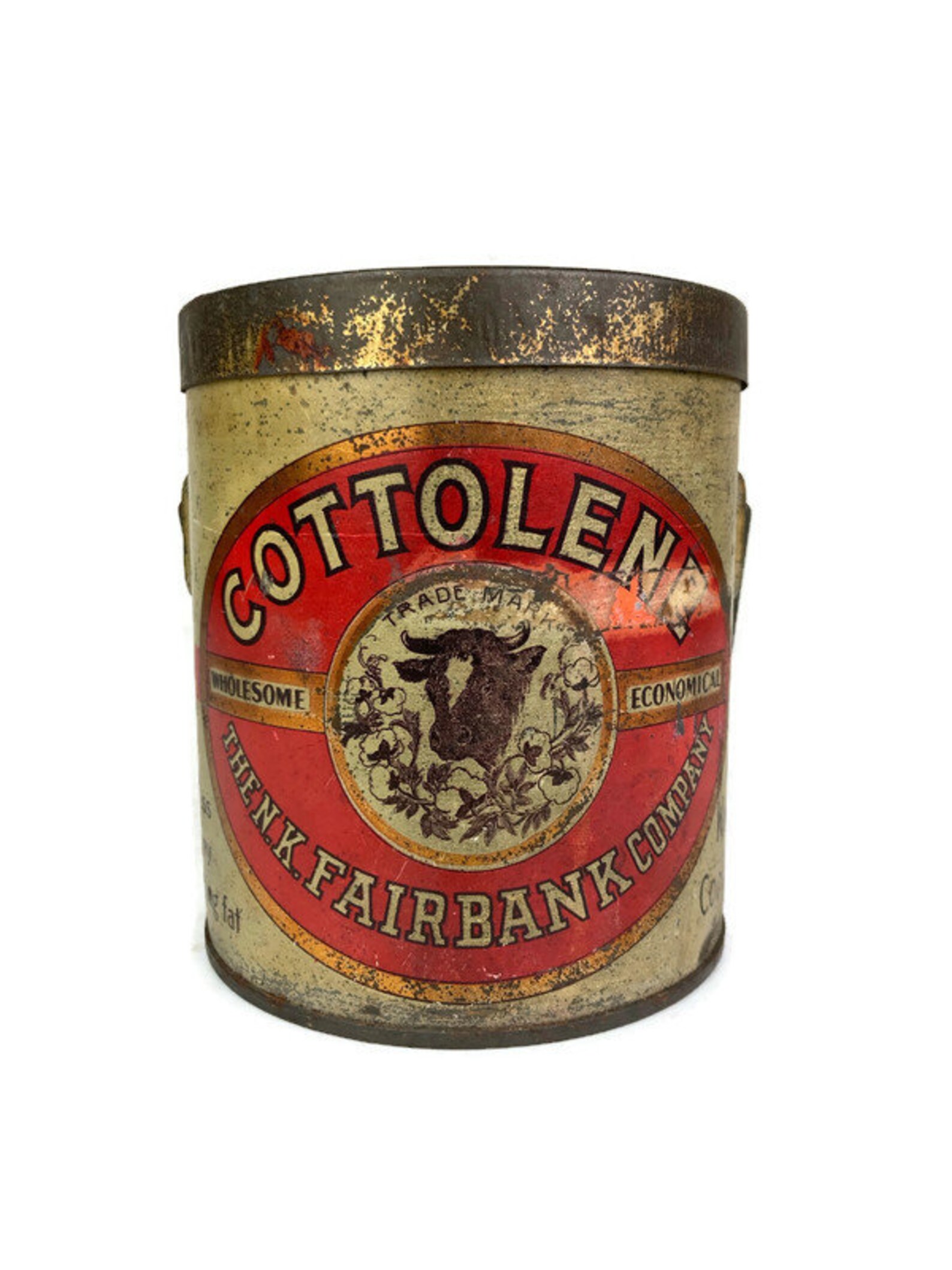 Antique Cottolene Lard Pail Tin 1905 the NK Fairbanks Company ...